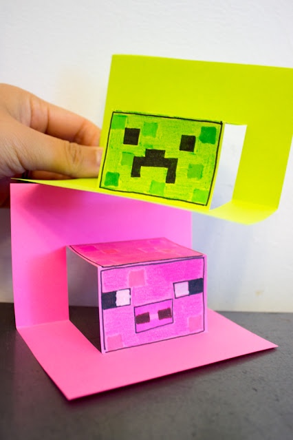 Easy Pop-up Minecraft Creeper and Pig Craft – The Guider's Guild